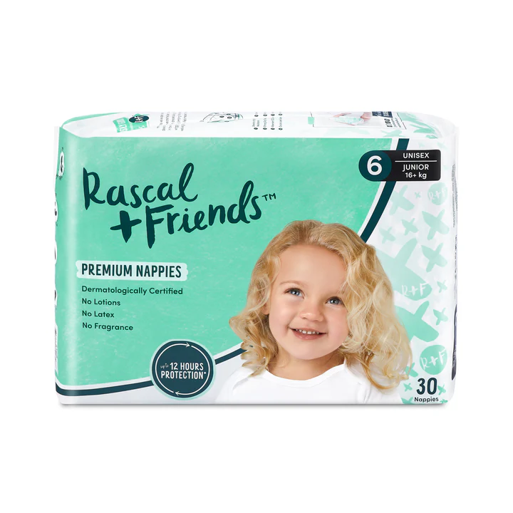 Rascal+Friends Premium Adhesive Junior Kids Nappy Diapers Size 6 (16 ...