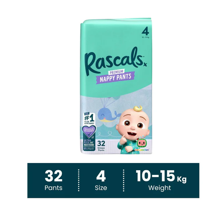 Rascal Premium Cocomelon Training Diaper Pants- Size 4, 10-15 kg, 32 ...
